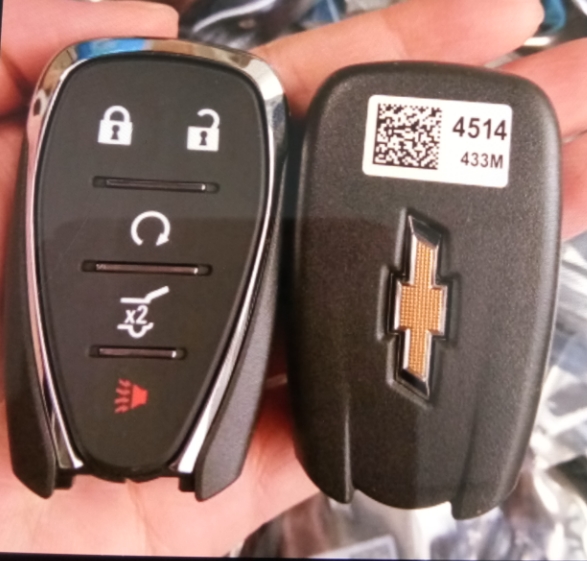 Black Plastic Chevrolet Key Fob With Logo FCC ID HYQ4EA 5 Button