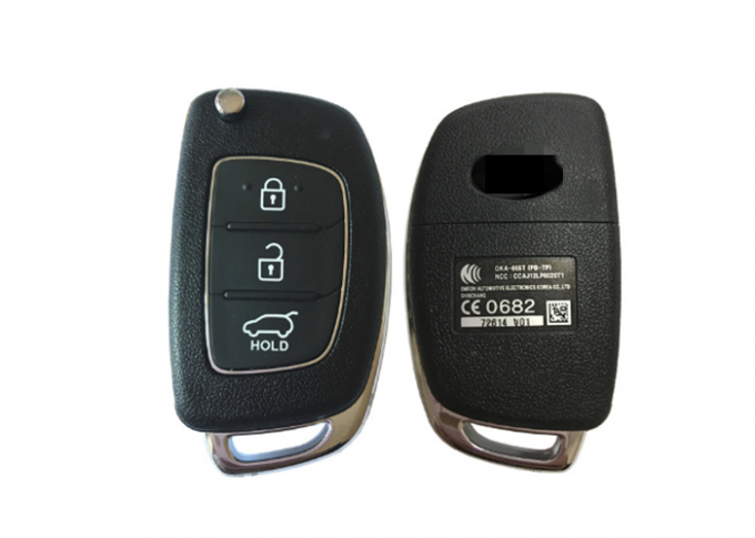 3 Button Smart Hyundai Car Key 4D60 80BIT Black Color Plastic Material